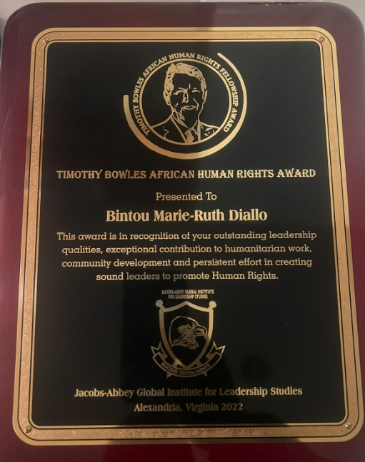Bintou Ruth Diallo, lauréate du Prix Timothy Bowles du leadership et ...